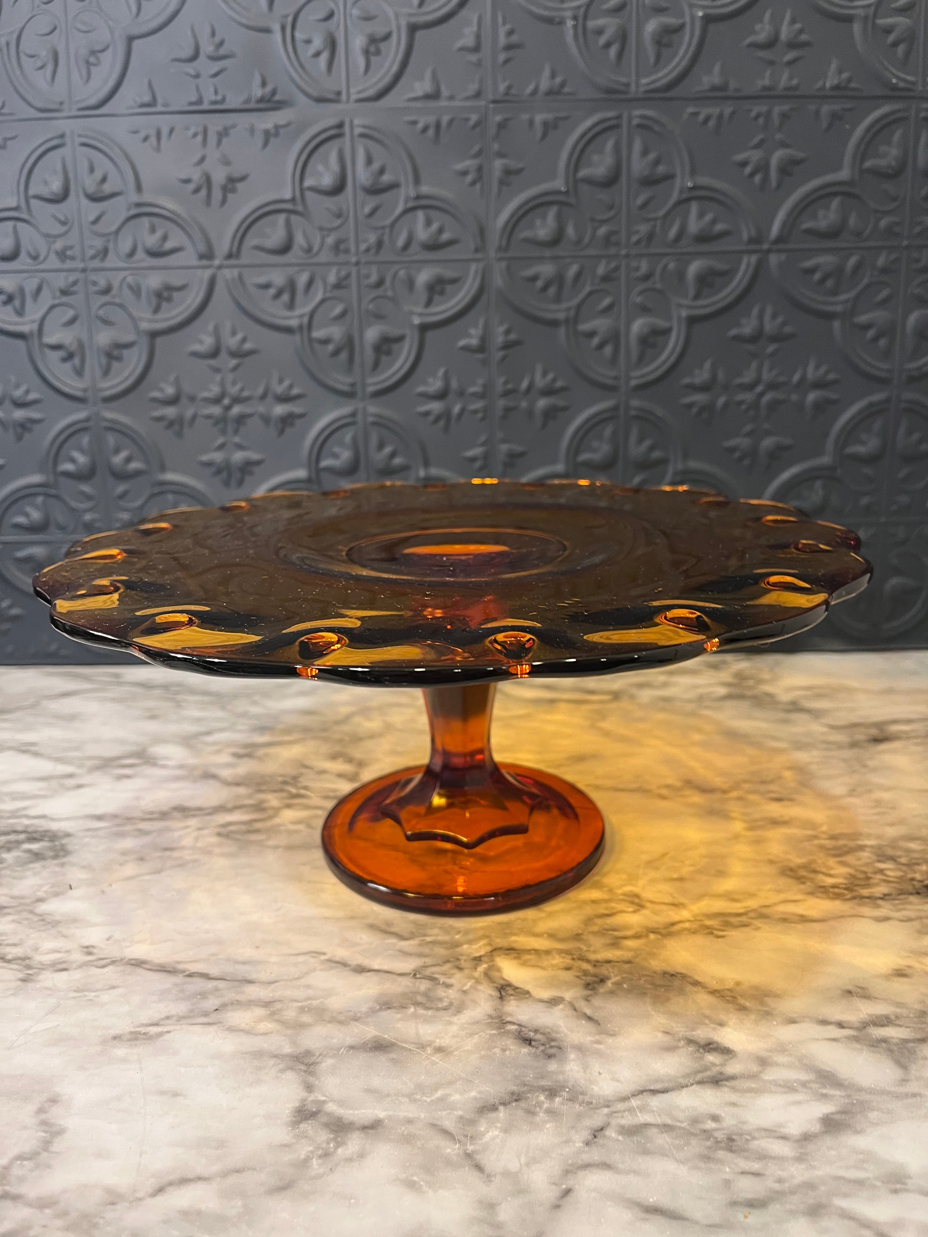 Indiana Glass Amber Cake Stand – Make Me Modern Decor